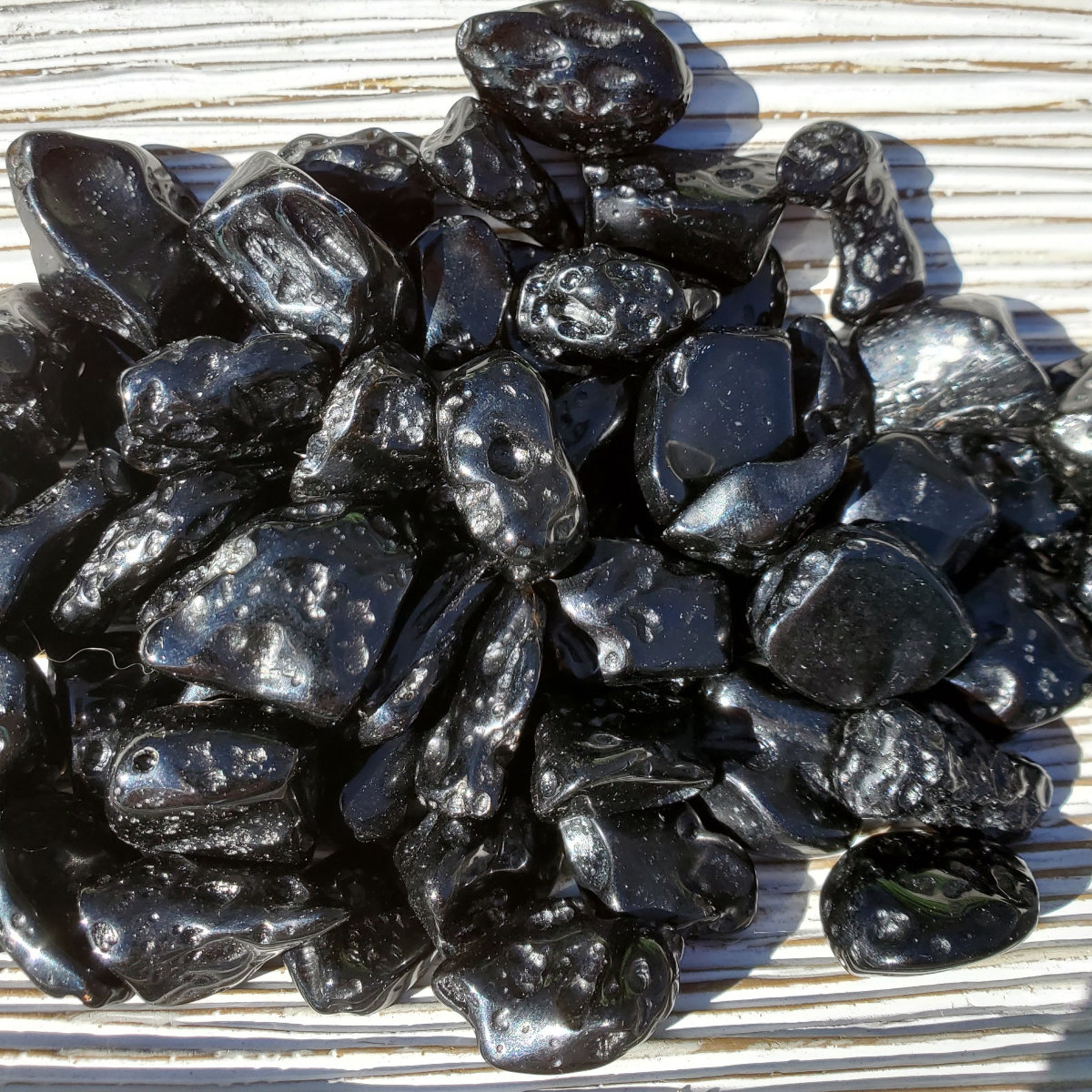 Tumbled Black Tektite Polished Stone Crystal for Communication - Etsy