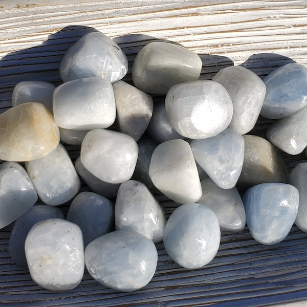 Blue Calcite Tumbled Stone - Etsy