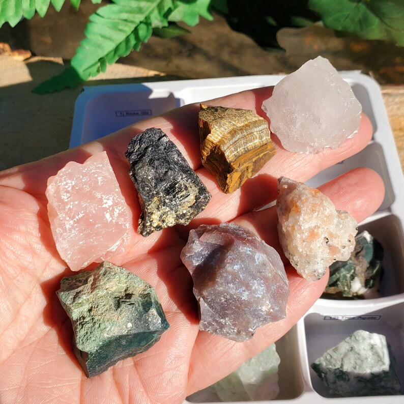 12 Piece Rough Crystal Starter Kit, Beginner Crystal Set, Crystal Gift ...