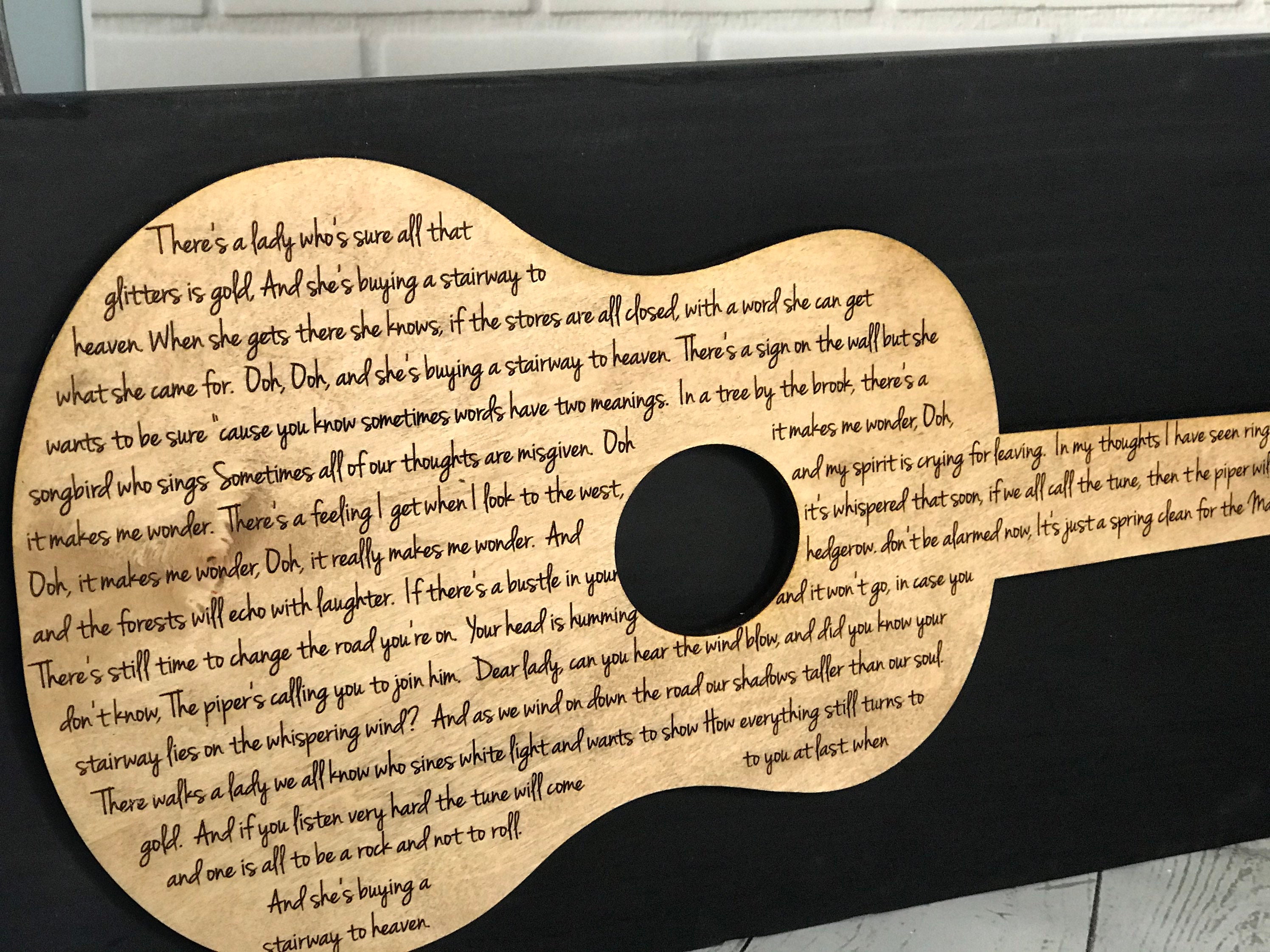 Song lyrics sign Custom wood wall sign with guitar and song | Etsy