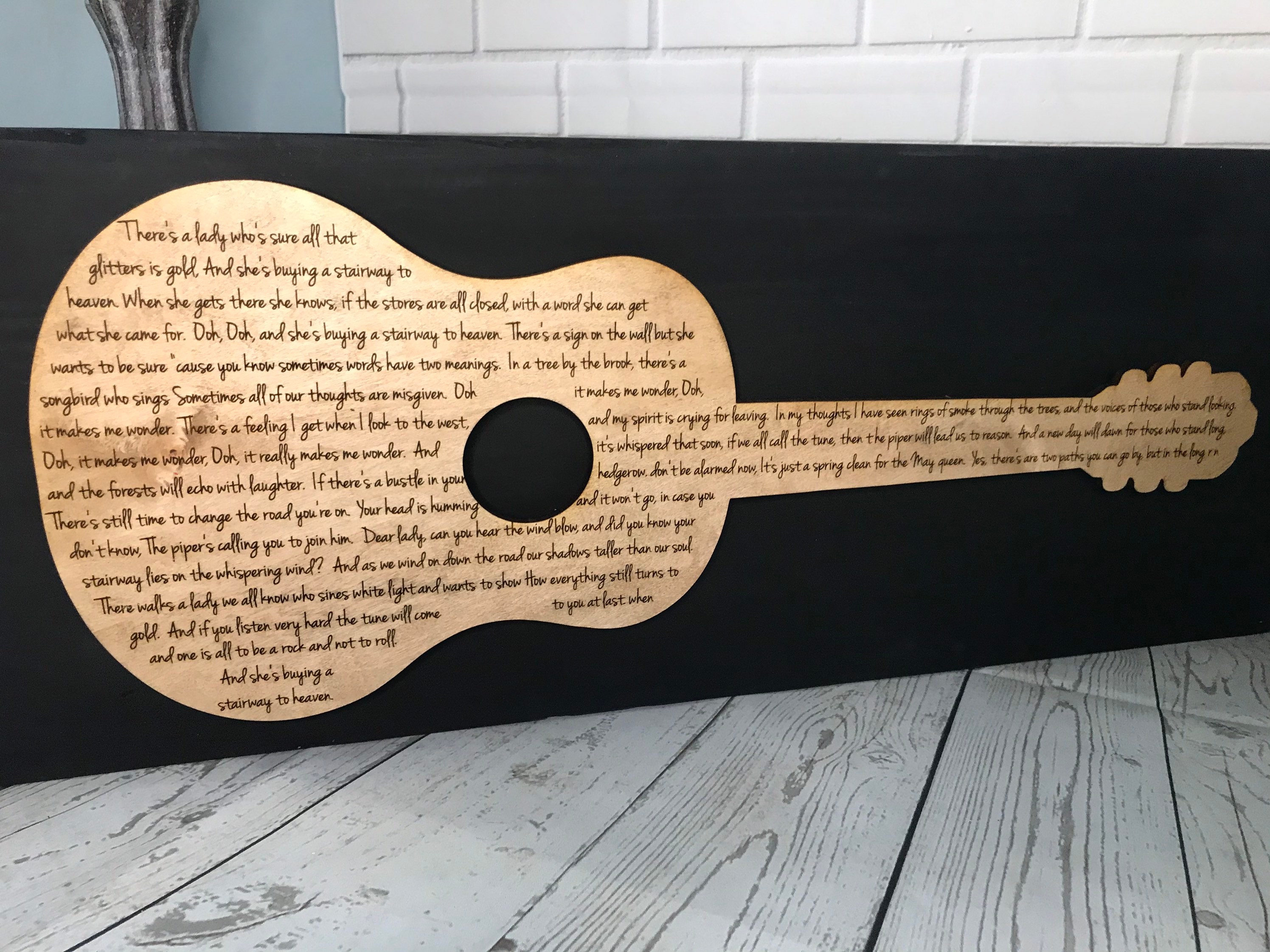 Song lyrics sign Custom wood wall sign with guitar and song | Etsy