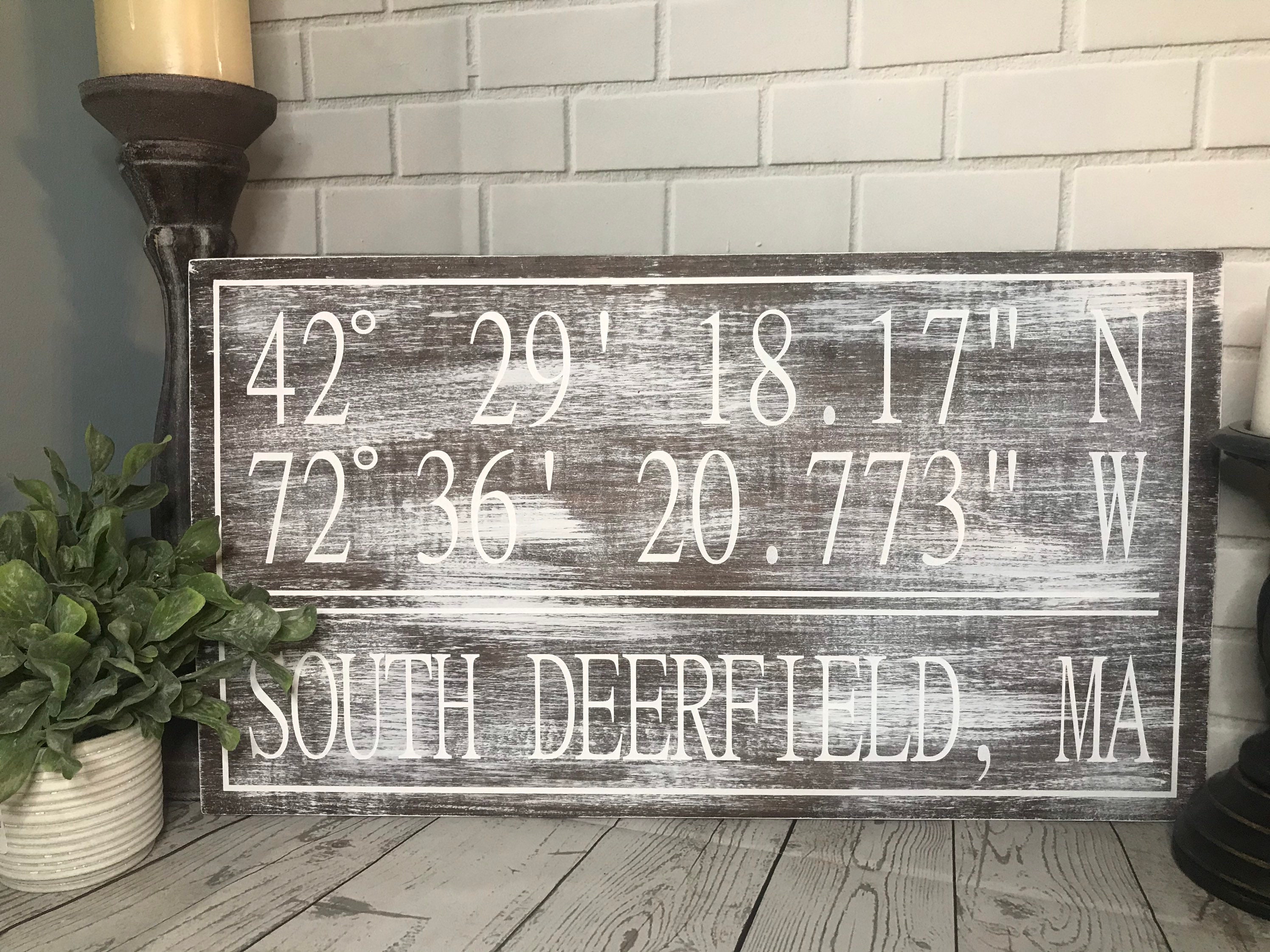 Latitude longitude sign map of long island sign long island | Etsy