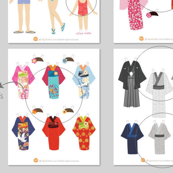 Paper Doll Art Japanese - Etsy