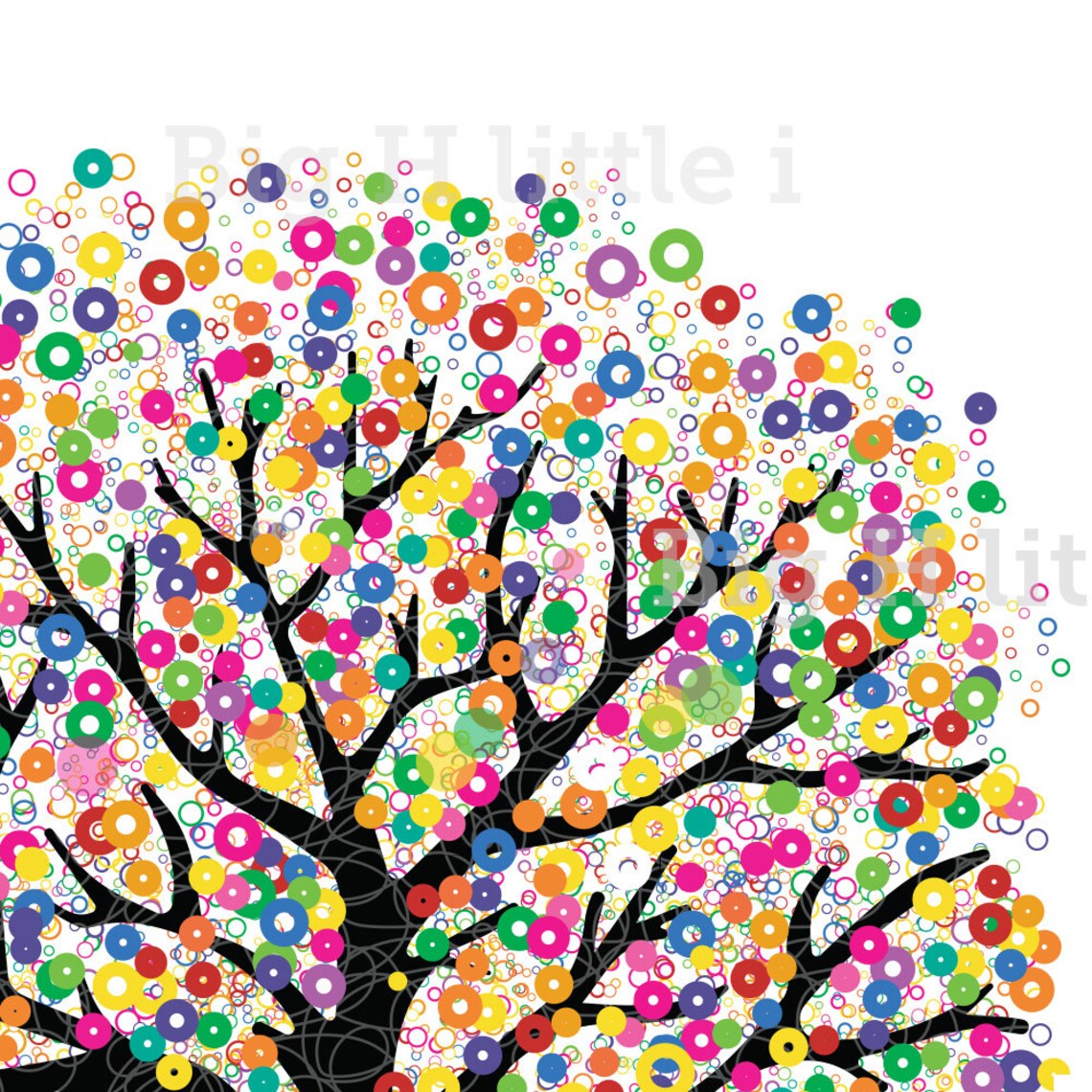 Tree Wall Art Colorful Wall Art Nursery Printable - Etsy