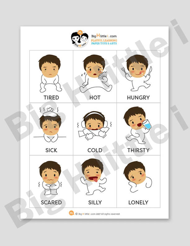 Emotions Flashcards, Printable, Preschool Classroom Flash Cards - Etsy