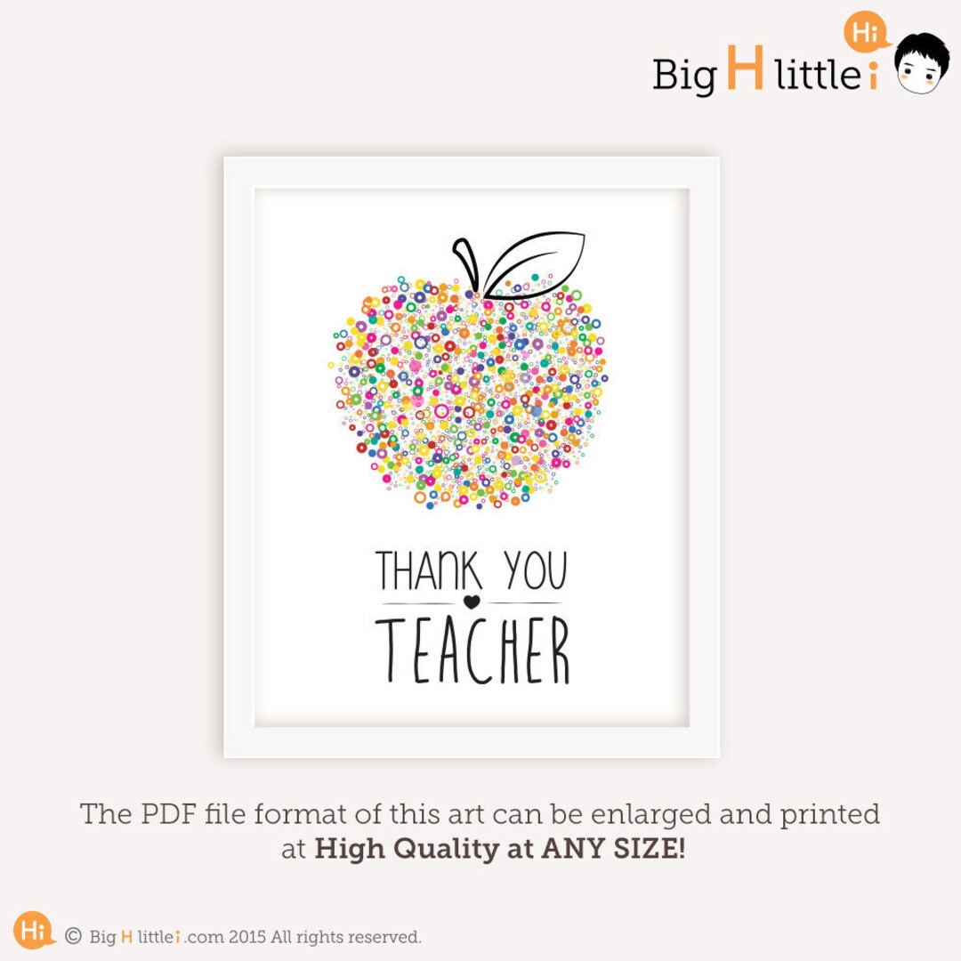 Teacher Appreciation Gift Print, Thank You Teacher, Teacher's Day Gift ...