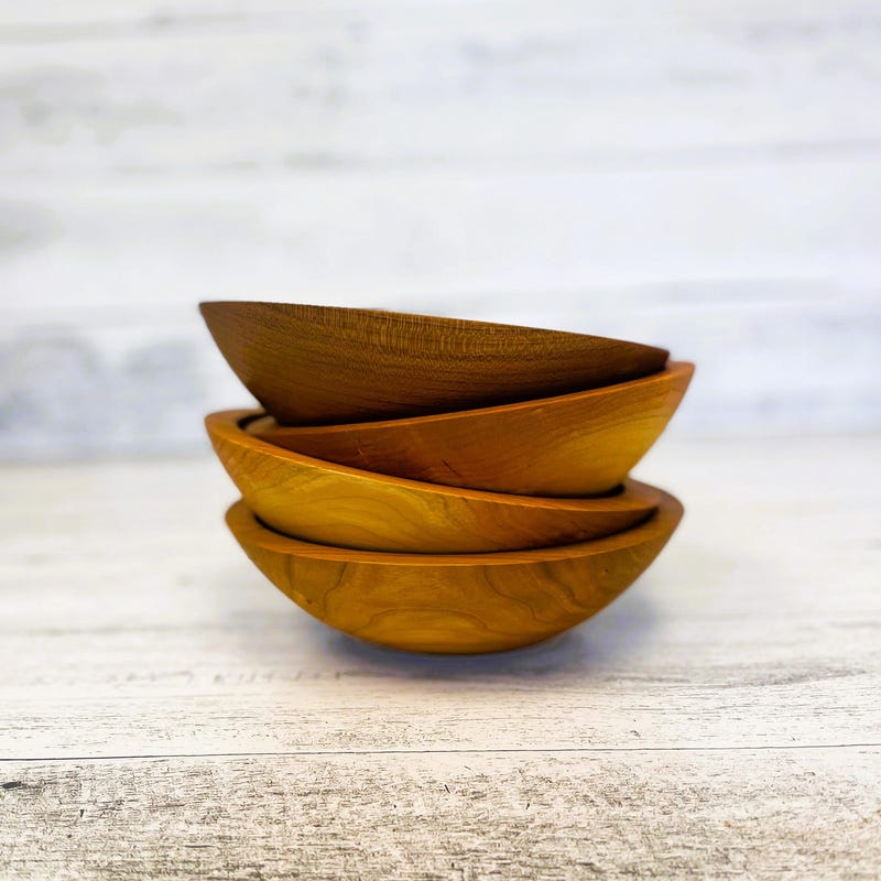 Hand Turned Salad Wood Bowl - Etsy