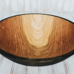 Ebonized Cherry Wood Bowl, Large Salad Bowl, Personalized 15 Inch - Etsy