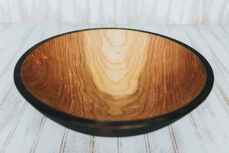 Ebonized Cherry Wood Bowl, Large Salad Bowl, Personalized 15 Inch - Etsy