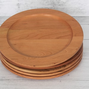 12" Cherry Wooden Plate - Etsy