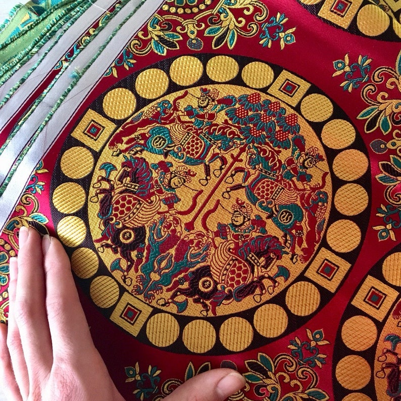 Early Medieval Silk Fabric Oseberg Silk Replica Lion Hunting | Etsy