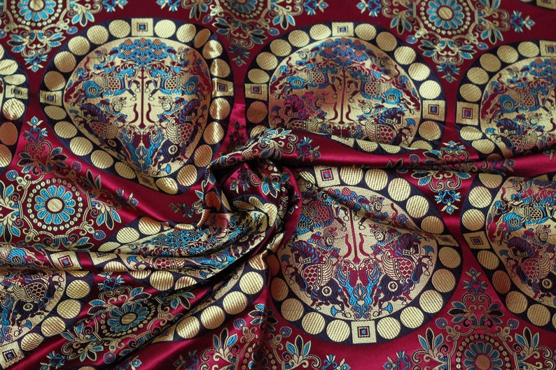 Early Medieval Silk Fabric Oseberg Silk Replica Lion Hunting | Etsy