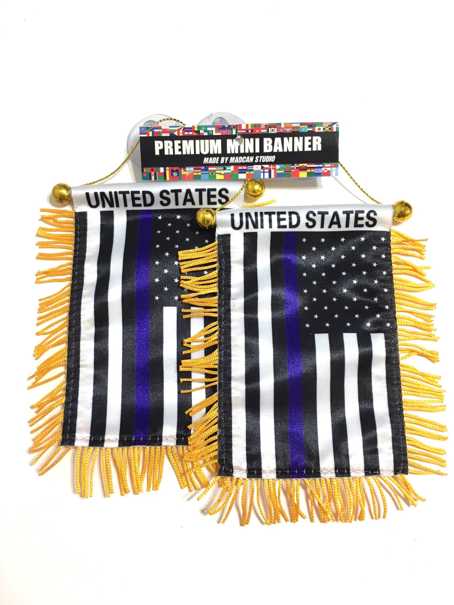 Thin Blue Line Flag American USA Mini Flag for Automobile | Etsy