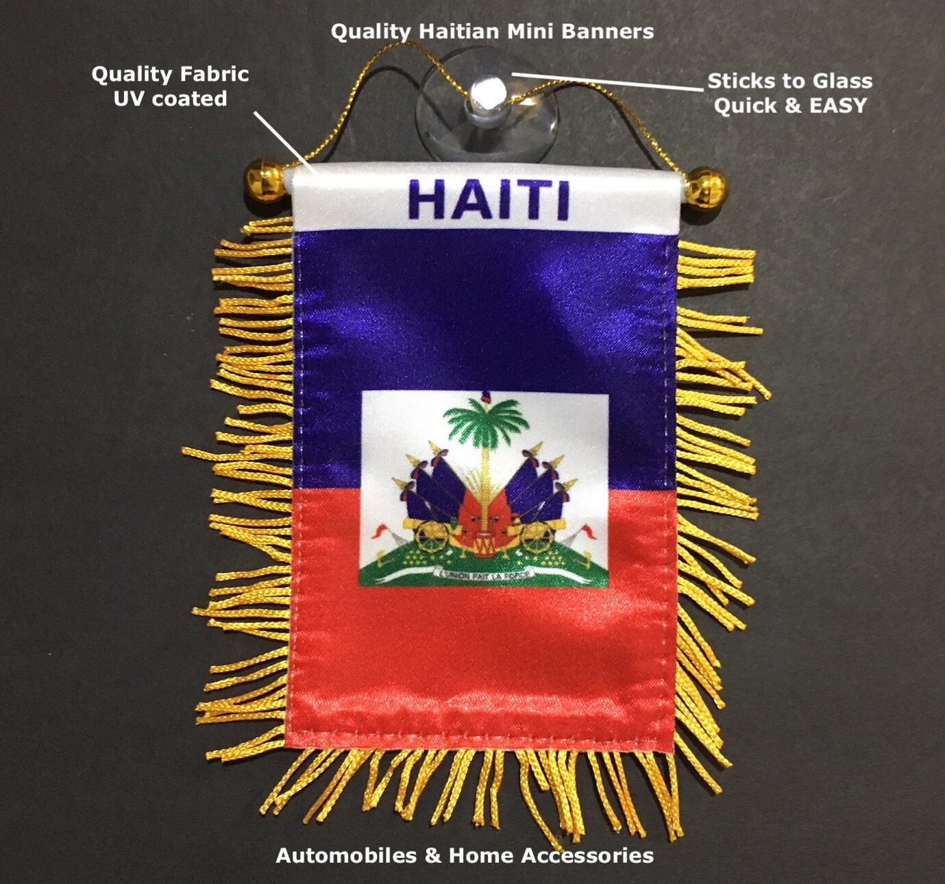 Haiti Haitian Flag Small Quality Made Mini Banner Car Flag & | Etsy