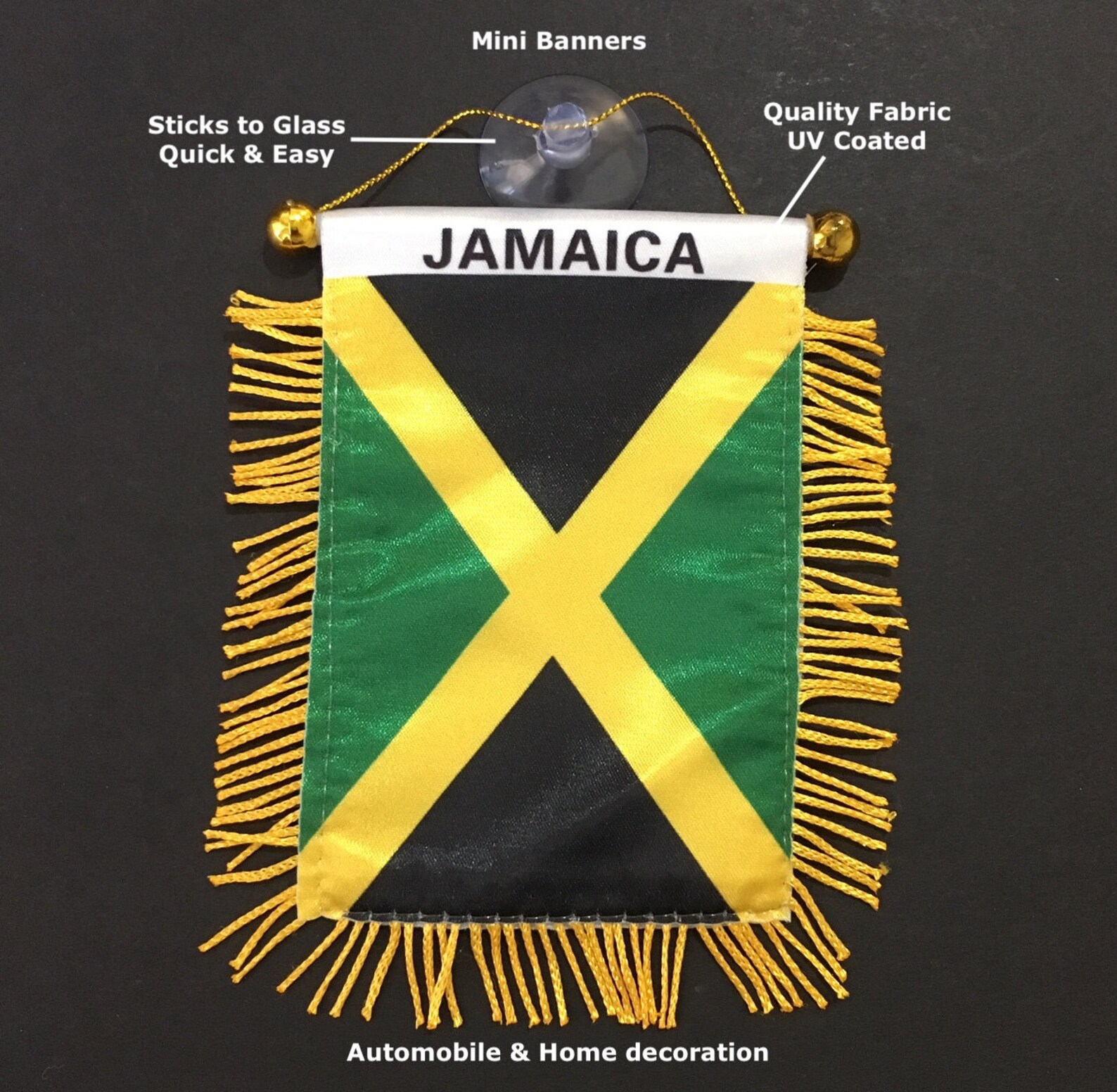 Jamaica Jamaican Flag Quality Hand Made Mini Banners - Etsy