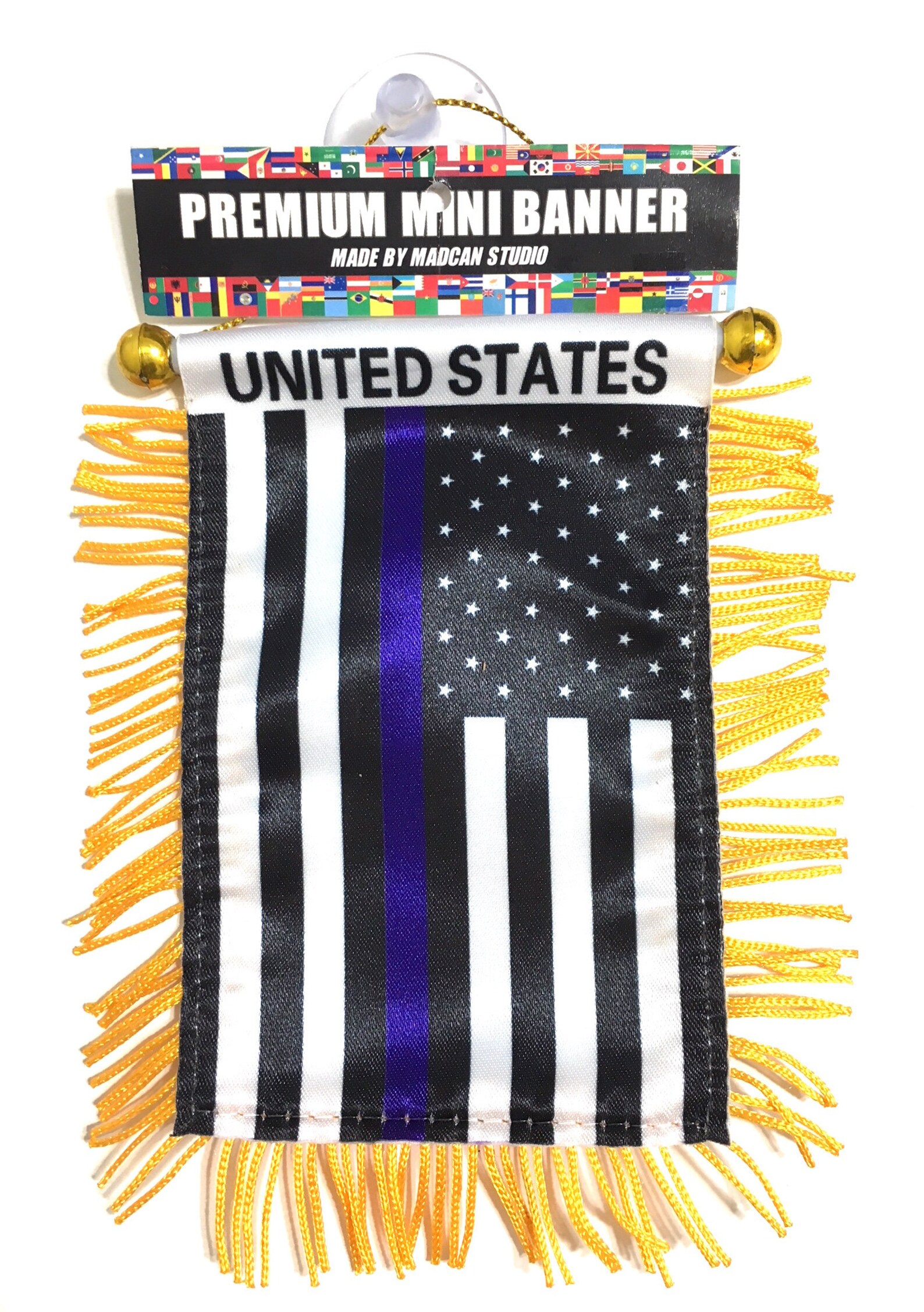 Thin Blue Line Flag American USA Mini Flag for Automobile | Etsy