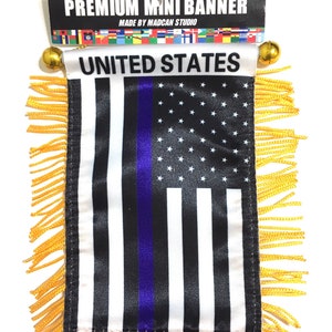 Thin Blue Line Flag American USA Mini Flag for Automobile - Etsy