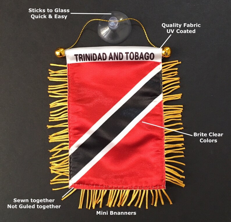 Car Flags Trinidad Tobago Flag Small Mini Banner Quality Stick - Etsy