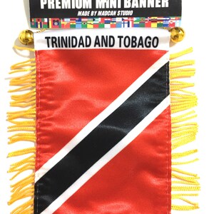 Car Flags Trinidad Tobago Flag Small Mini Banner Quality Stick Glass ...