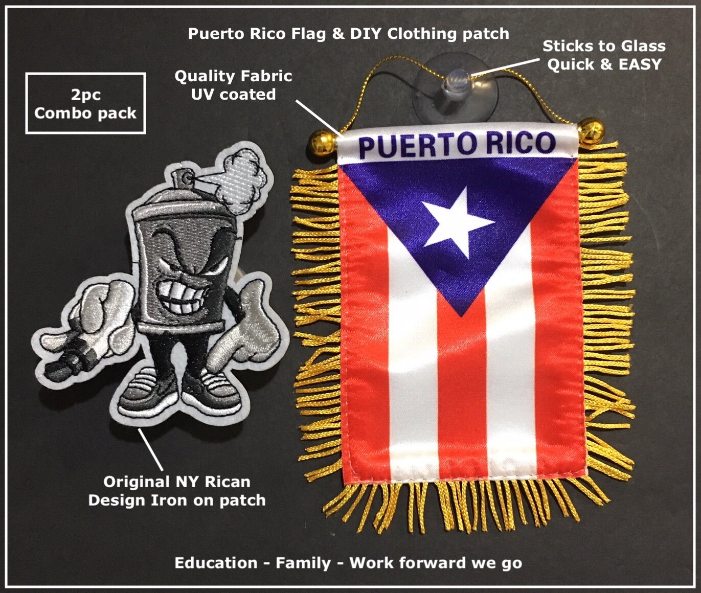 Puerto Rico Flag for Car Accessory Hanging Sticker Decal Mini - Etsy