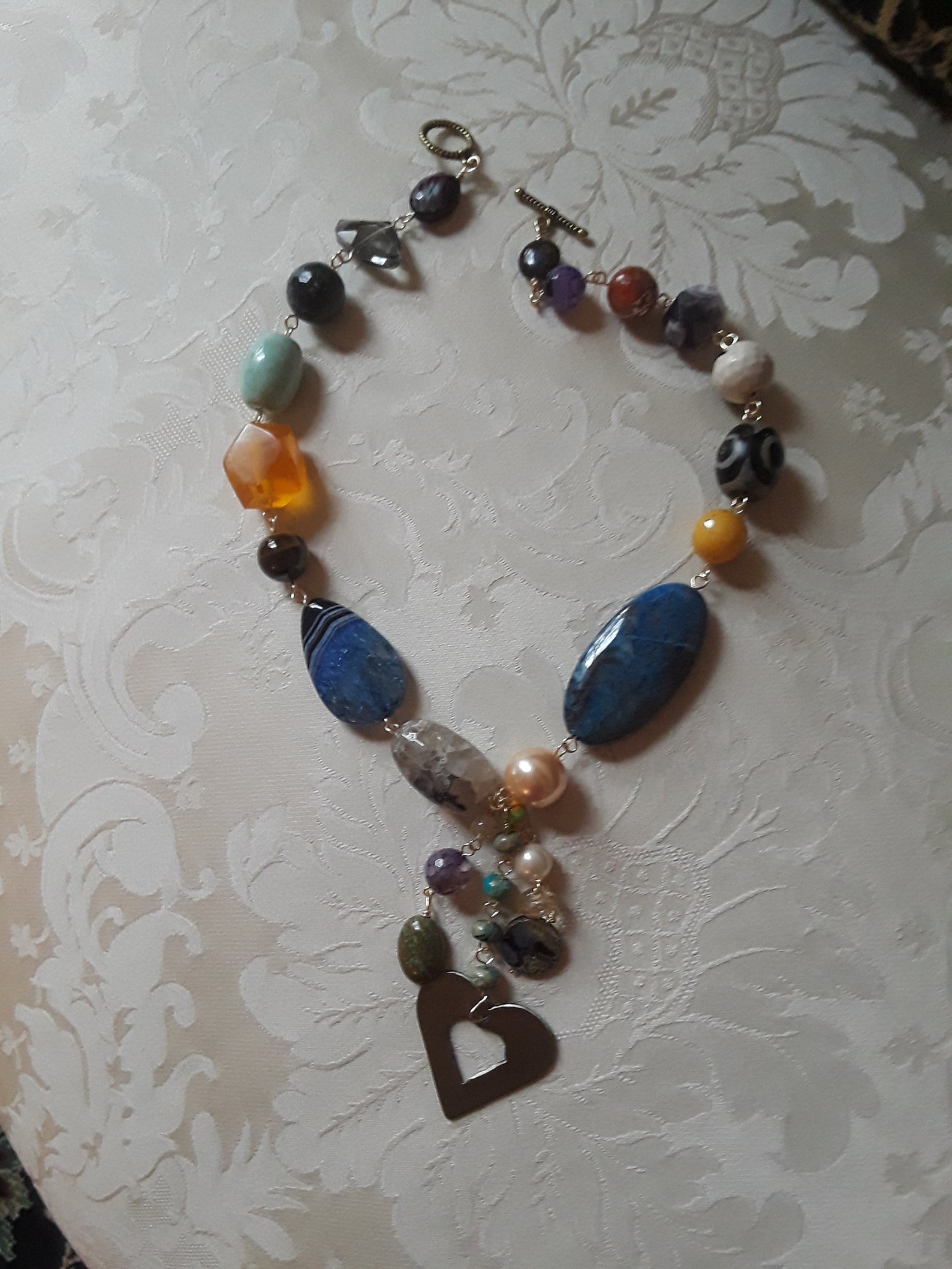 Multi Stone Designer Center Drop Style Necklace - Etsy