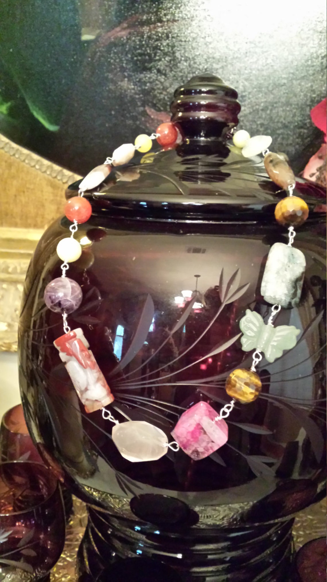 Assorted Natural Semi Precious Stone Necklace Designed by | Etsy