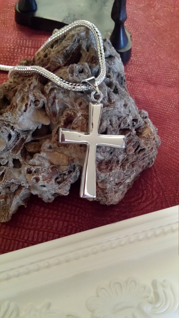 Vintage sterling silver cross - Gem