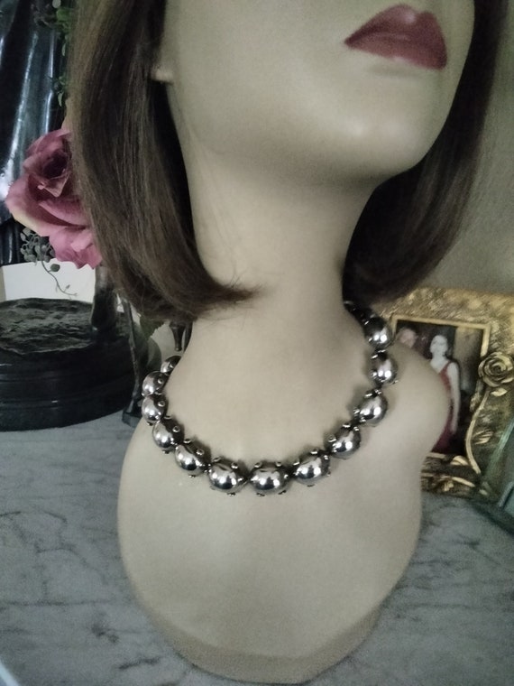 Sterling Silver Vintage designer collar necklace - Gem