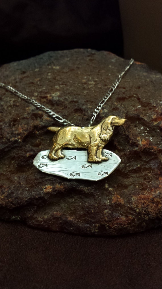 Sterling silver vintage dog pendant with sterling sil… - Gem