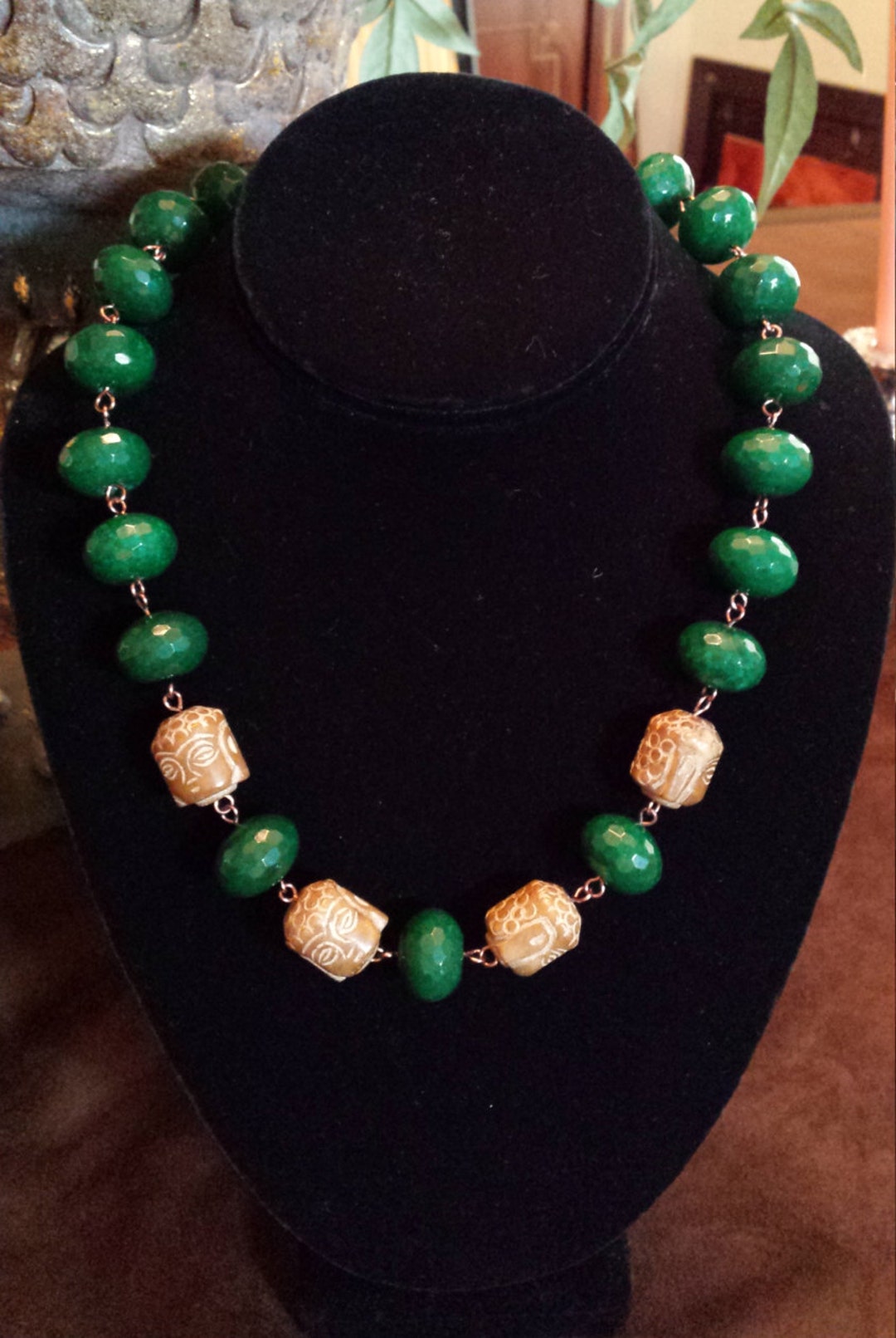 Carved Jade Designer Made Necklace. - Etsy