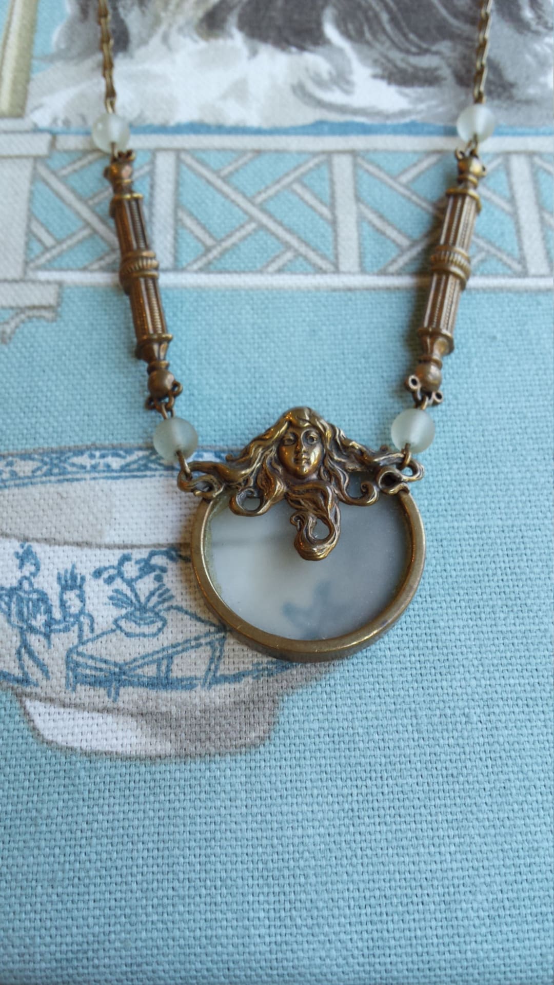Victorian Long Chain Pendant Necklace - Etsy