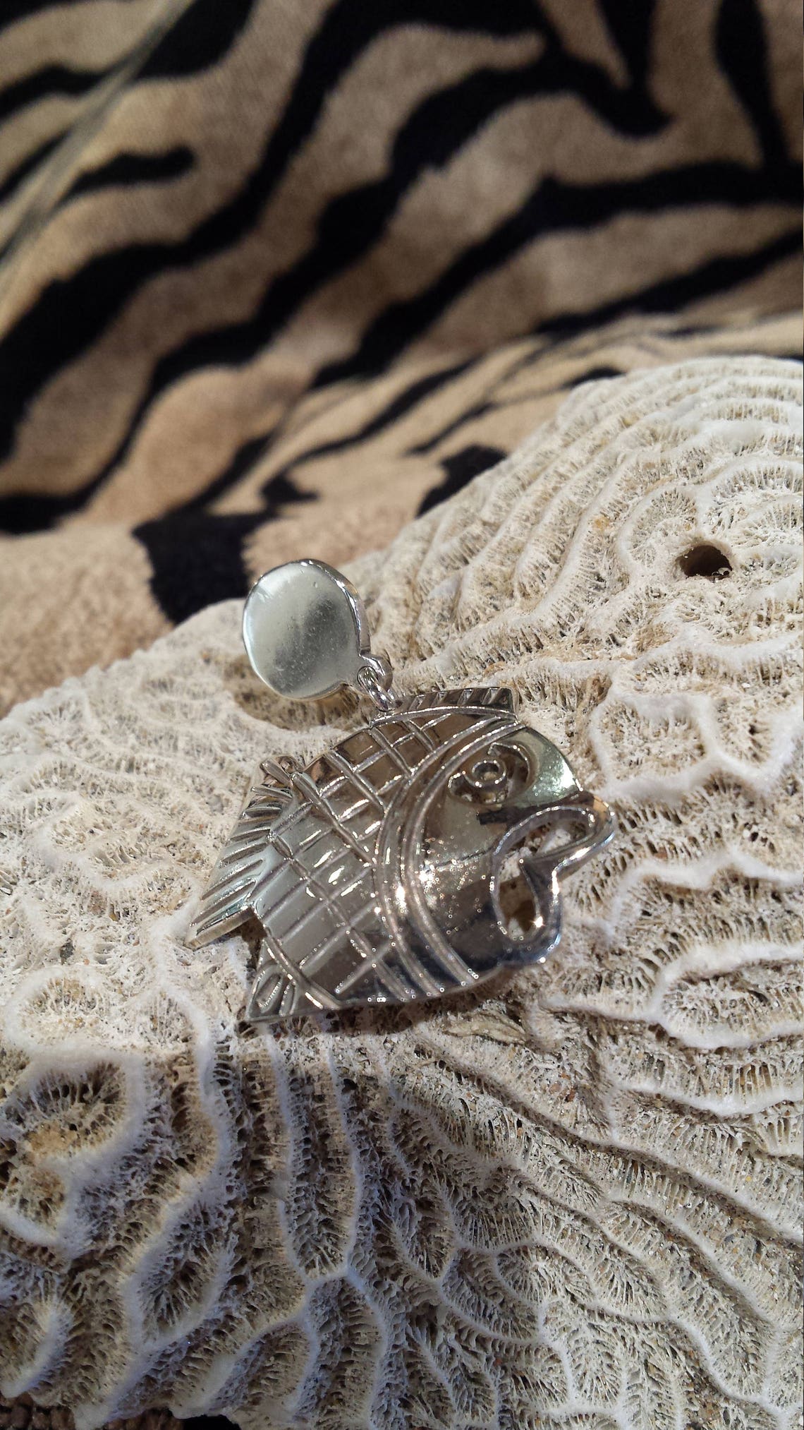 Sterling silver vintage fish earrings | Etsy