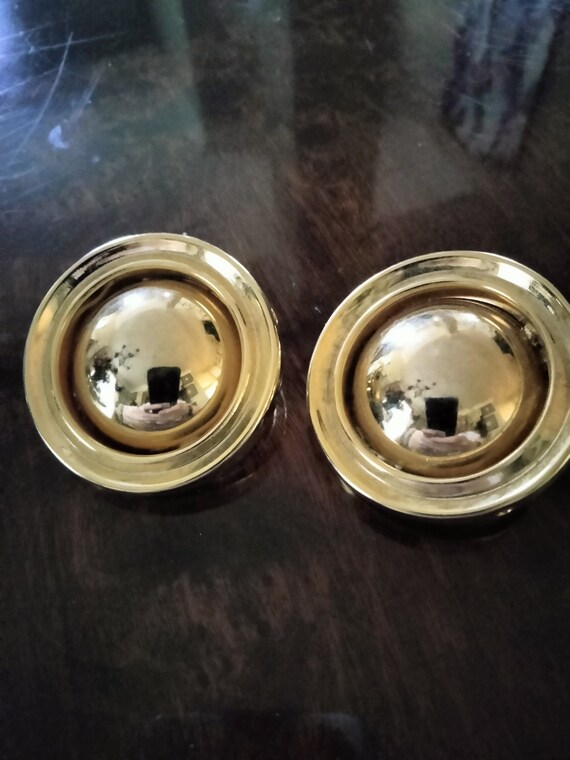 Vintage clip gold button - Gem