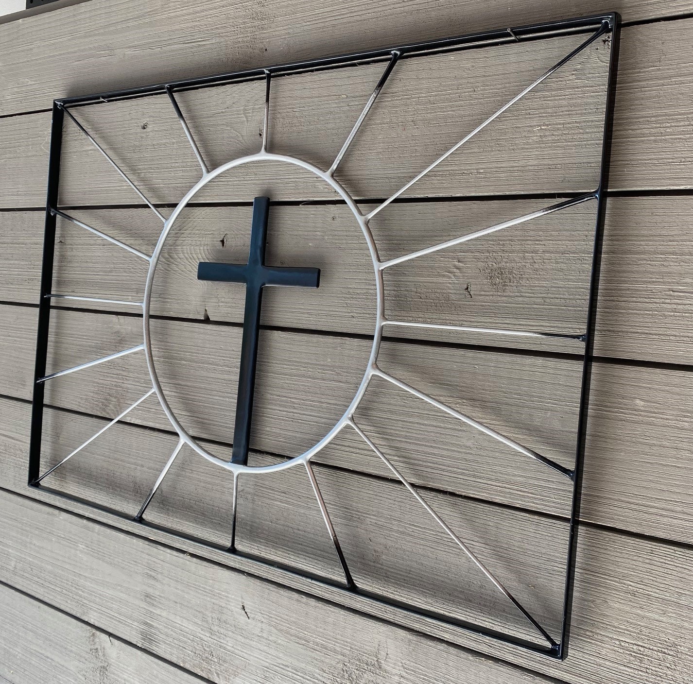 Radiant Christian Cross Metal Wall Art, Cross With Radiant Starburst ...