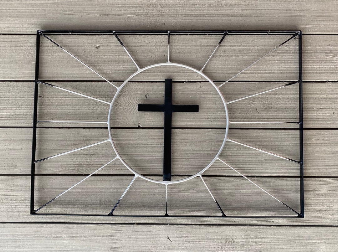 Radiant Christian Cross Metal Wall Art, Cross With Radiant Starburst ...