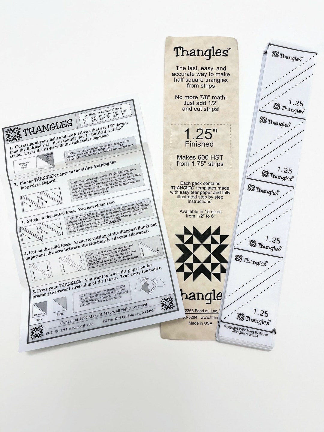 Thangles 1.25 Finished. Make Half Square Triangles - Etsy