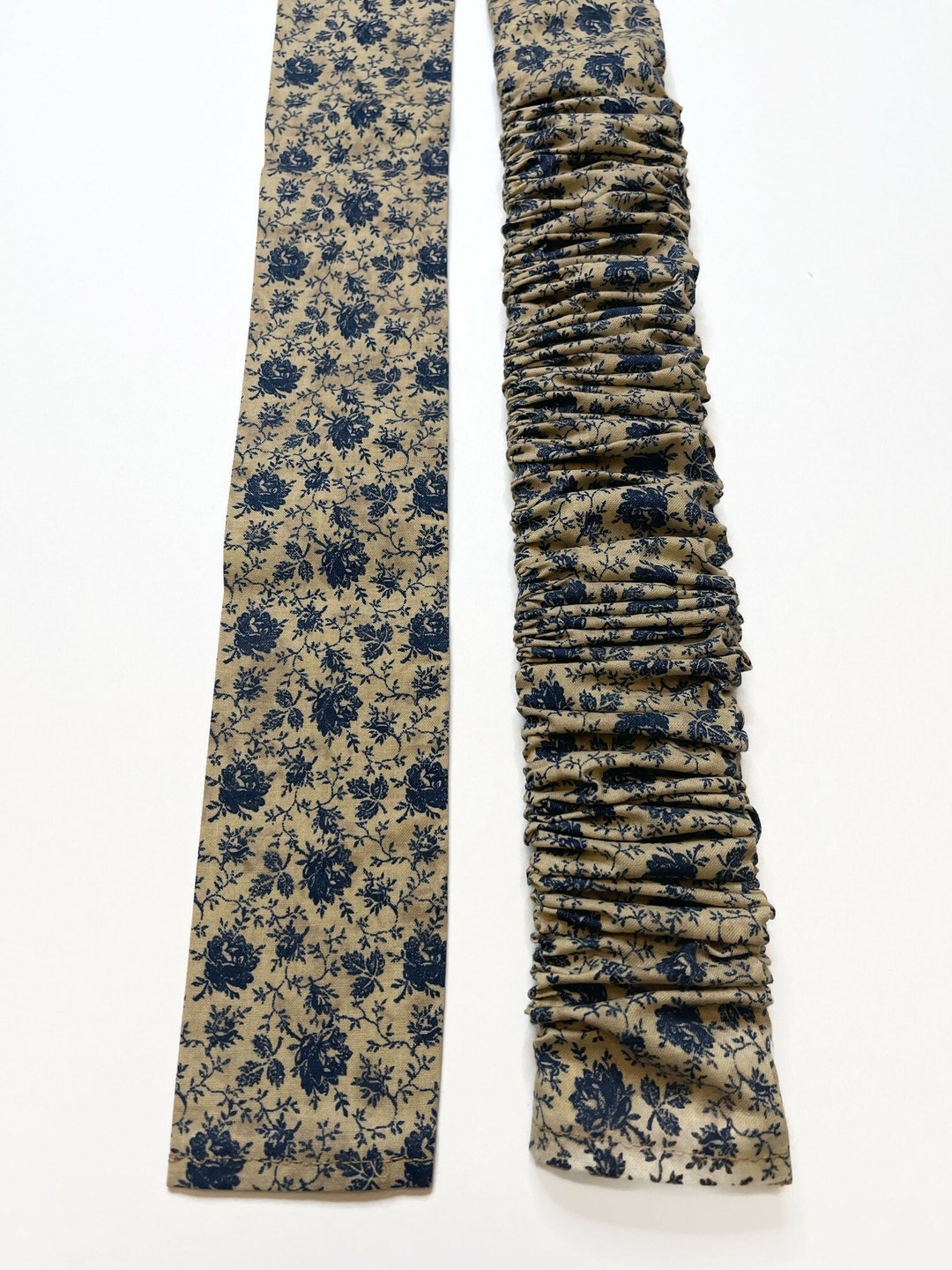 Slip-on Handmade Lamp Cord Cover, 19th Century Blue Floral & Khaki ...