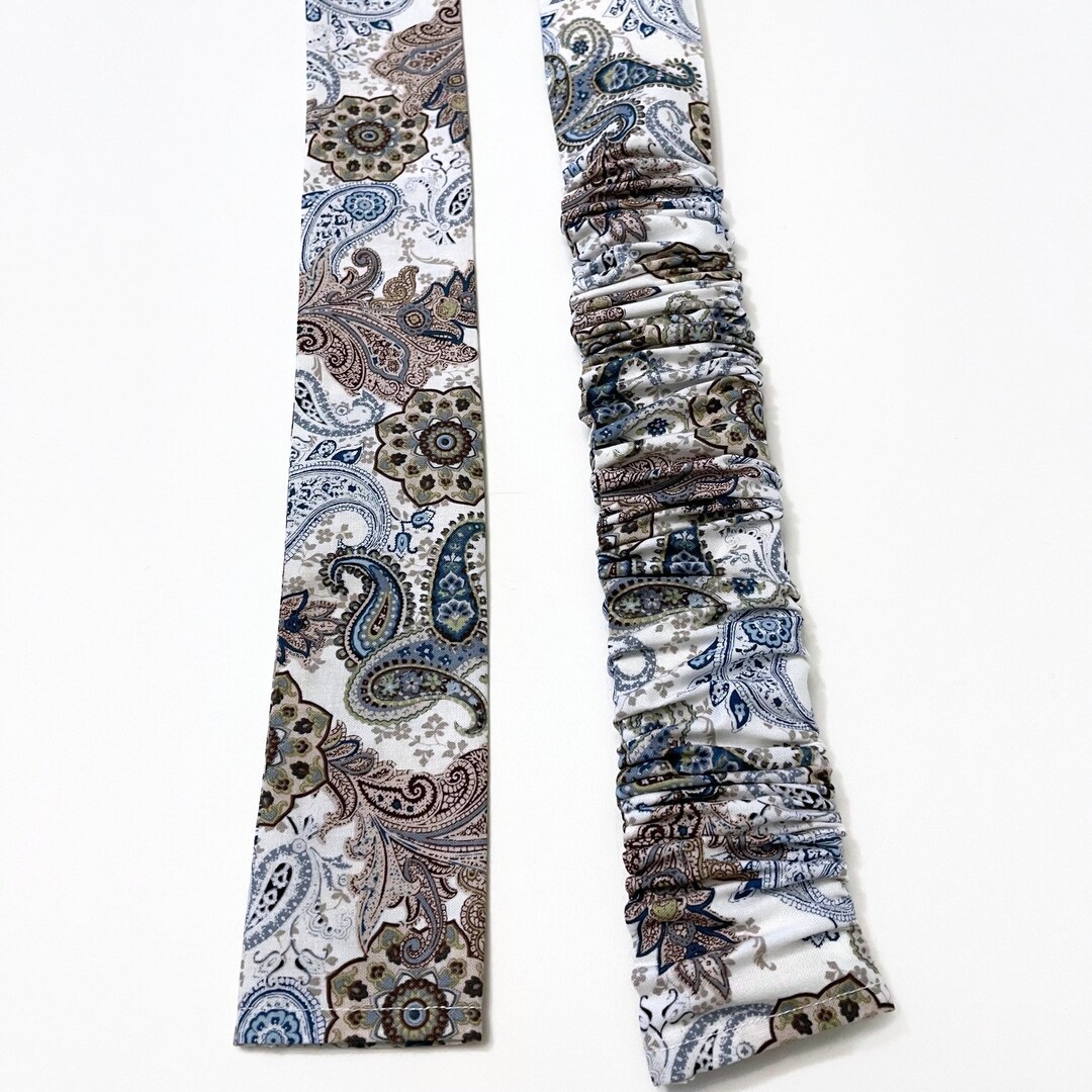 Slip-on, Handmade Blue Brown Olive Paisley Print Lamp Cord Cover ...