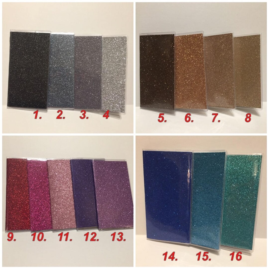 Bling Glitter - Clear Vinyl Checkbook Cover, Duplicate or Single Checks ...
