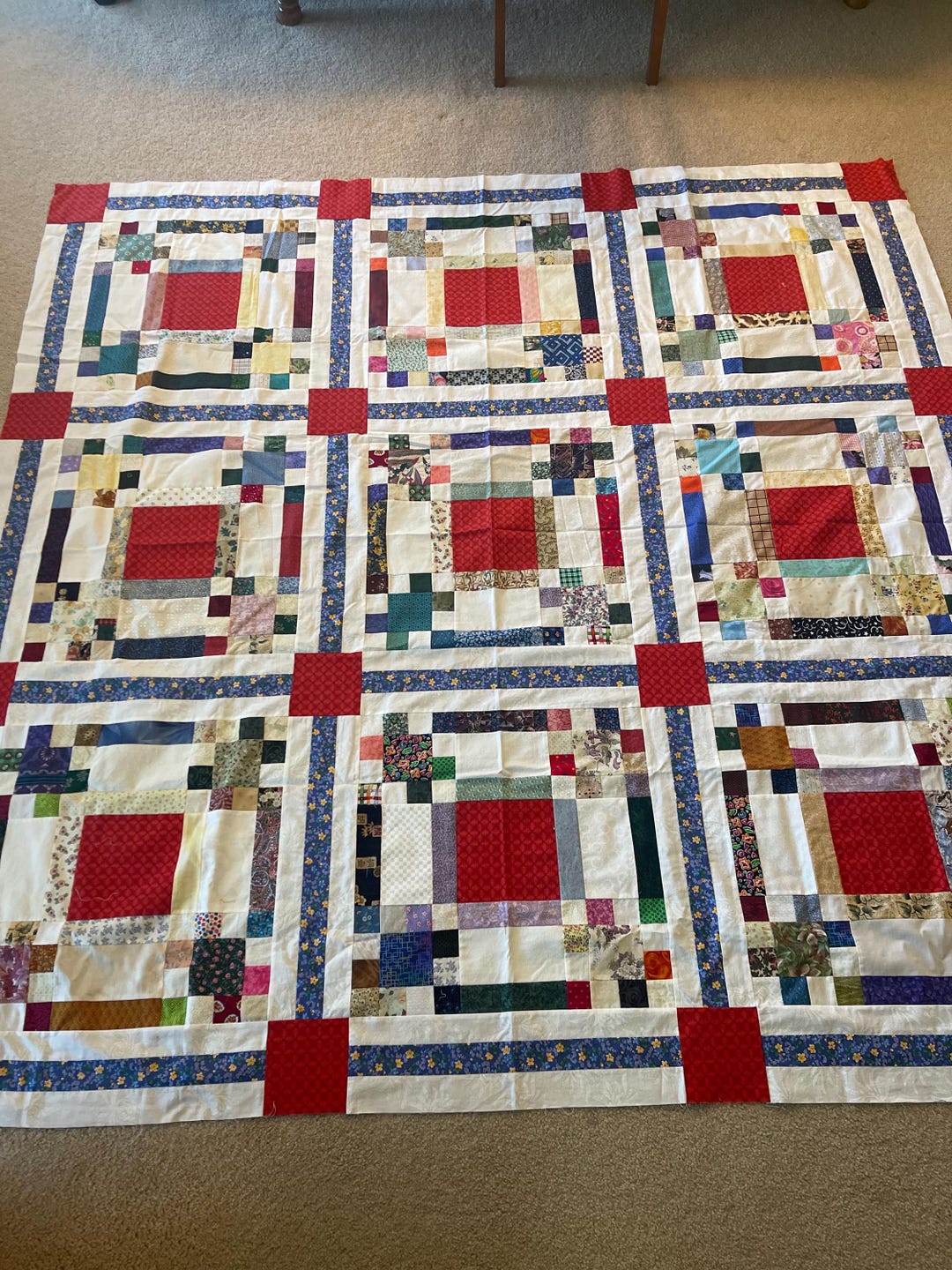 Unfinished PROJECT Quilt Top; Throw Quilt, Adult Lap Quilt, Blanket ...