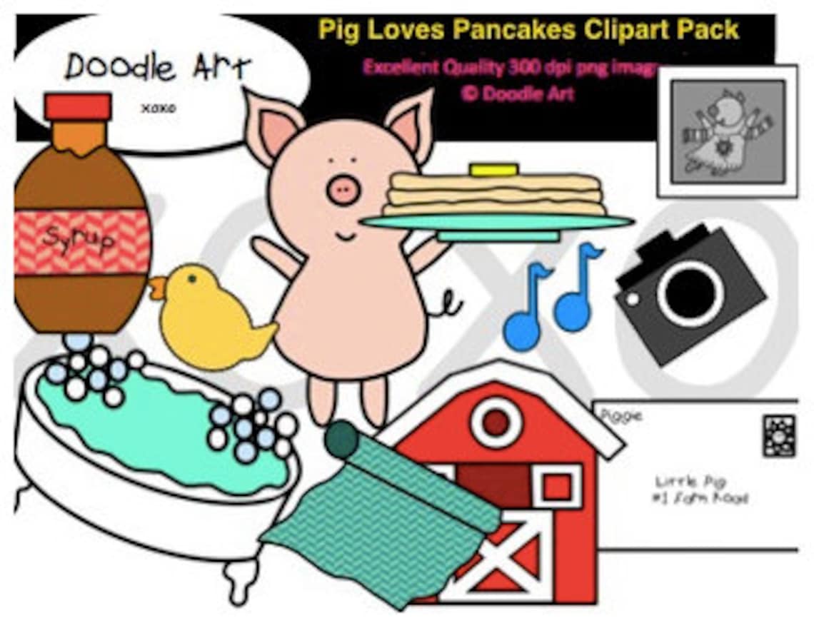 Give a Pig a Pancake Clipart Pack - Etsy