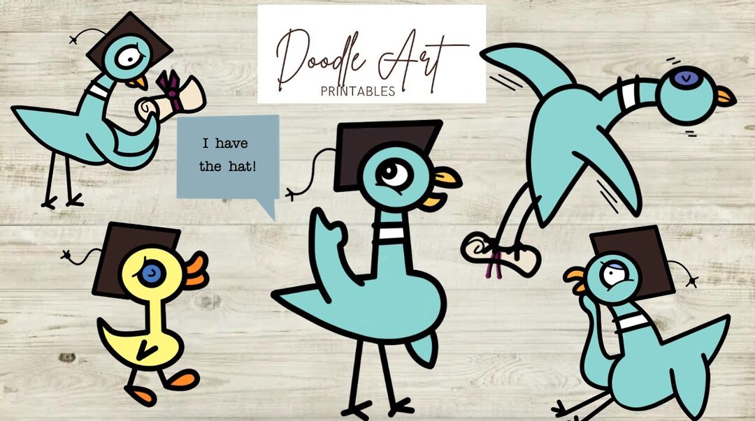 Pigeon Will Graduate Clip Art Pack - Etsy