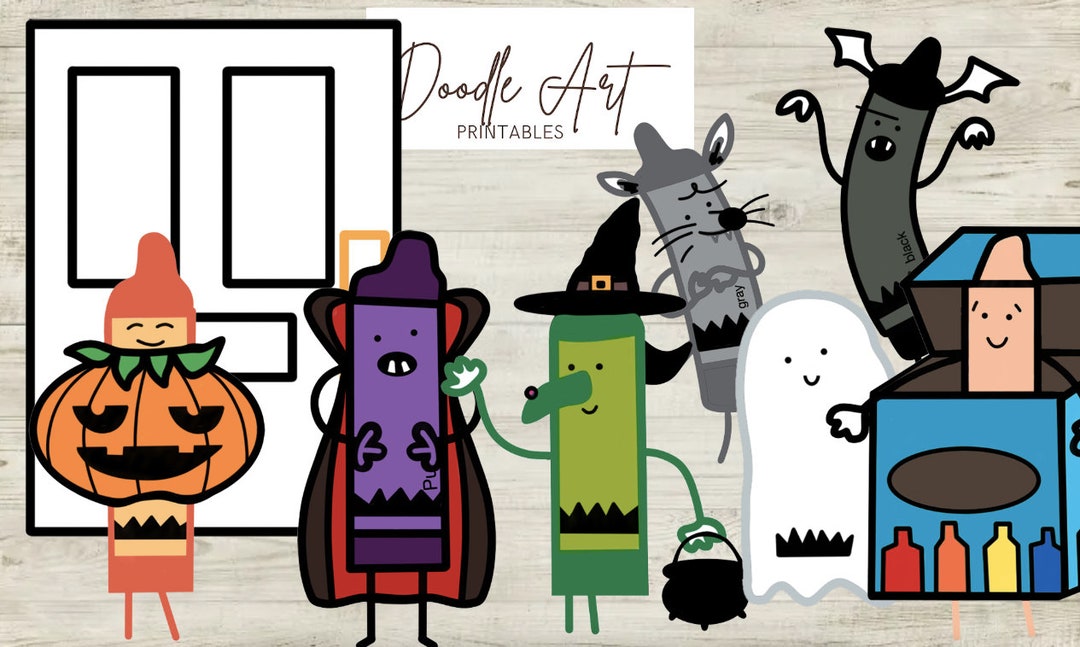 The Crayons Trick or Treat Clip Art Pack - Etsy