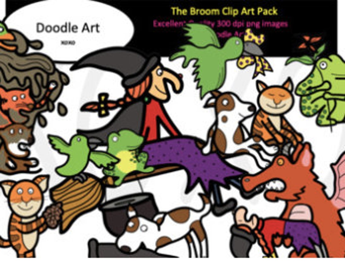 Room on the Broom Clip Art Pack - Etsy