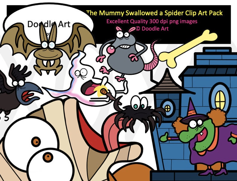The Mummy Who Swallowed a Spider Clip Art Pack - Etsy