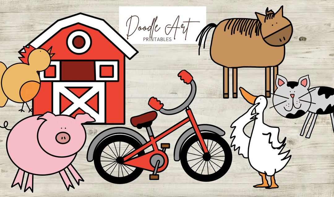 Duck on a Bike Clipart Pack - Etsy