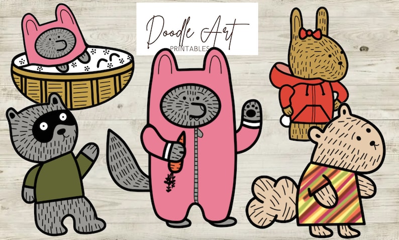 Wolfie the Bunny Clip Art Pack - Etsy