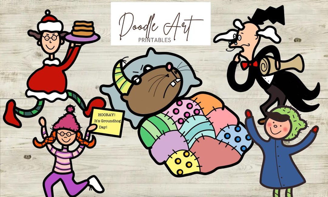 Grumpy Groundhog Clip Art Pack - Etsy