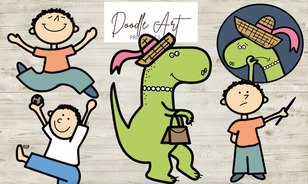 Edwina the Dinosaur Clip Art Pack - Etsy