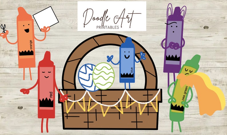 Happy Easter Crayons Clip Art Pack - Etsy